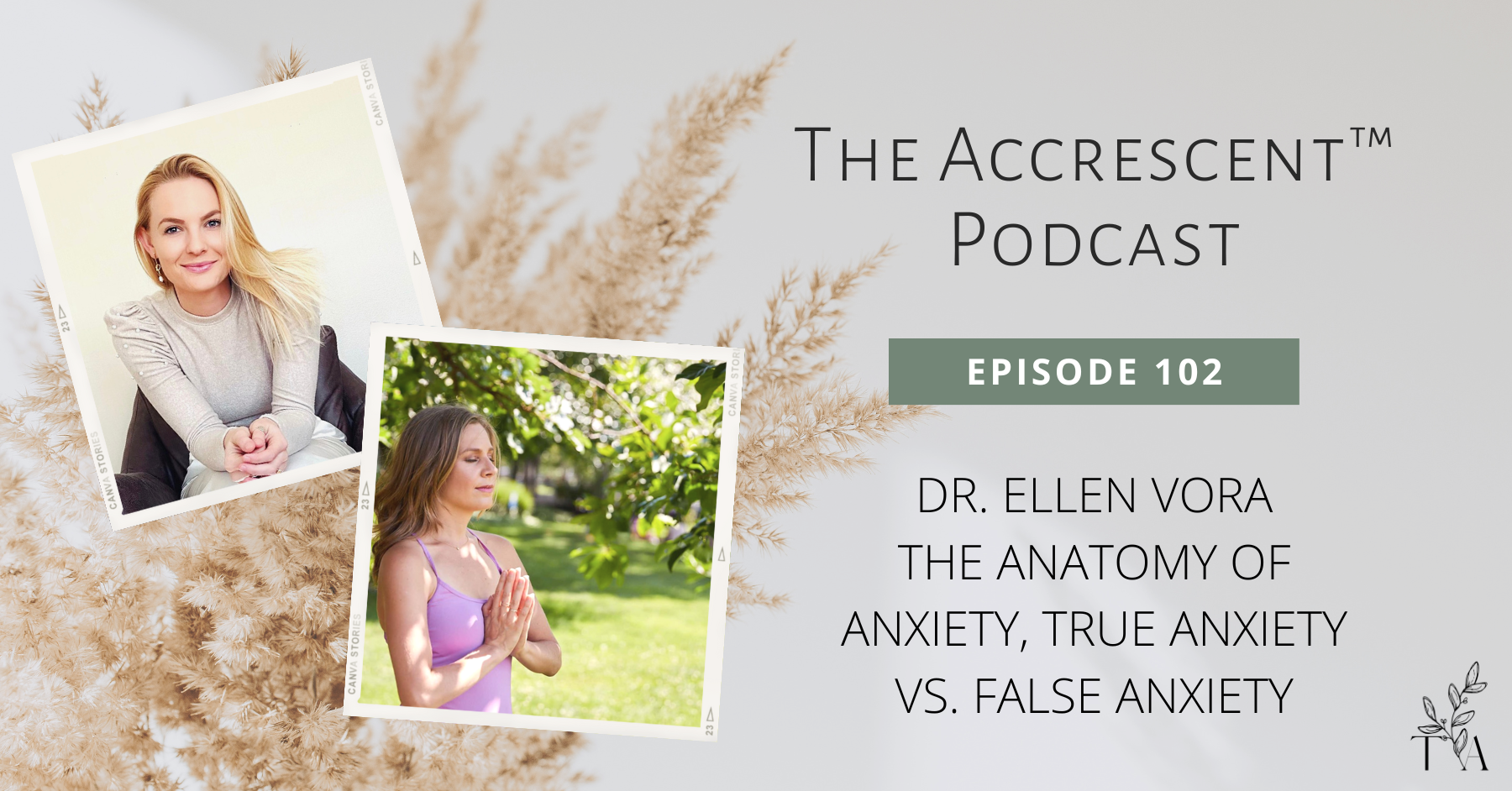 Podcast Ep. 102 Dr. Ellen Vora - The Anatomy of Anxiety, True Anxiety ...